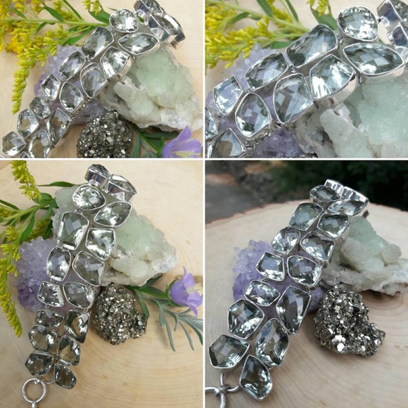 AlphaVariable | Jewelry | Green Amethyst Statement Bracelet Alphavariable | Poshmark